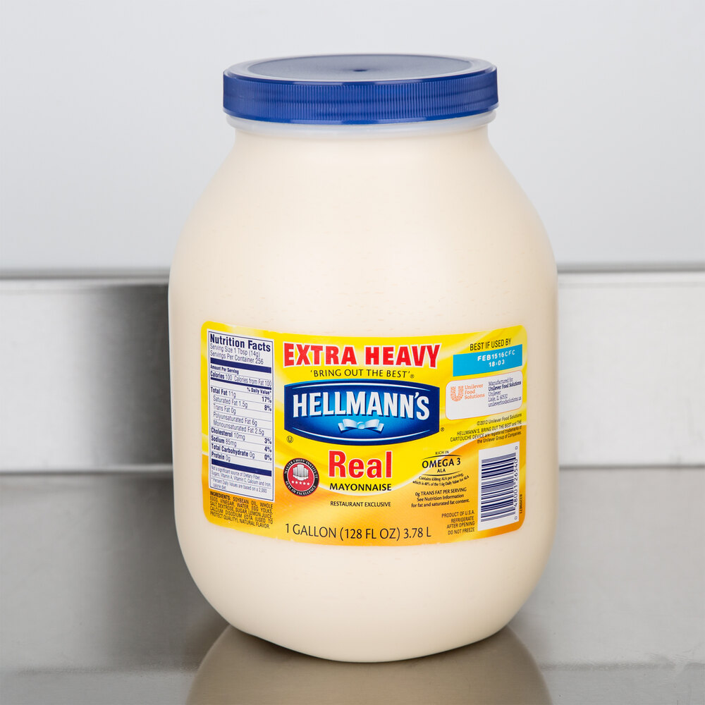 Hellmann's Extra Heavy Mayonnaise 1 Gallon Container - 4/Case