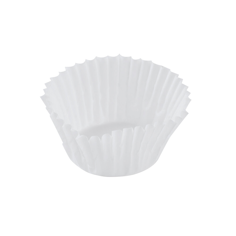 Hoffmaster 1 1/4" x 7/8" White Fluted Mini Baking Cup - 20,000/Case