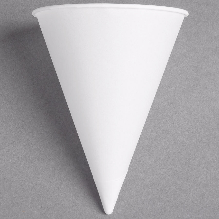 Bare by Solo 8RB-2050 Eco-Forward 8 oz. White Rolled Rim Paper Cone Cup ...