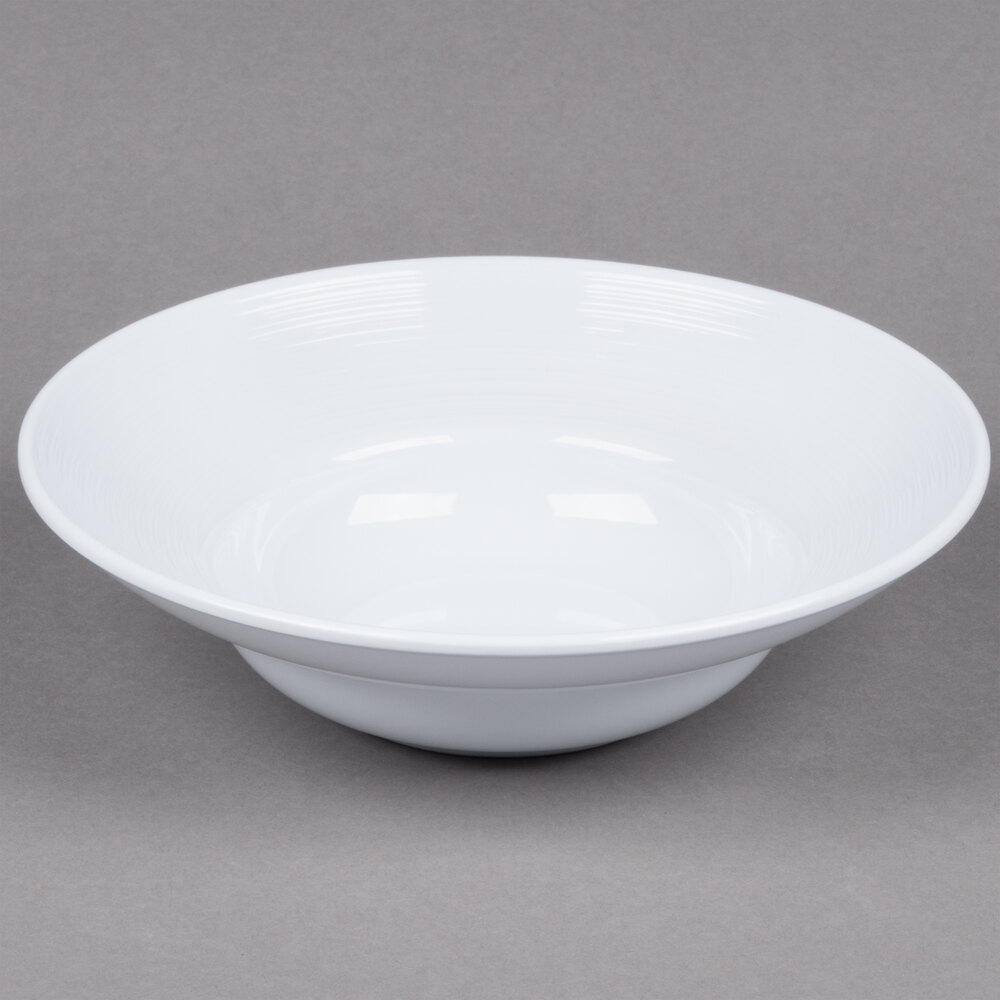 GET B-12-MN-W Minski 12 oz. White Melamine Textured Rim Bowl - 12/Case