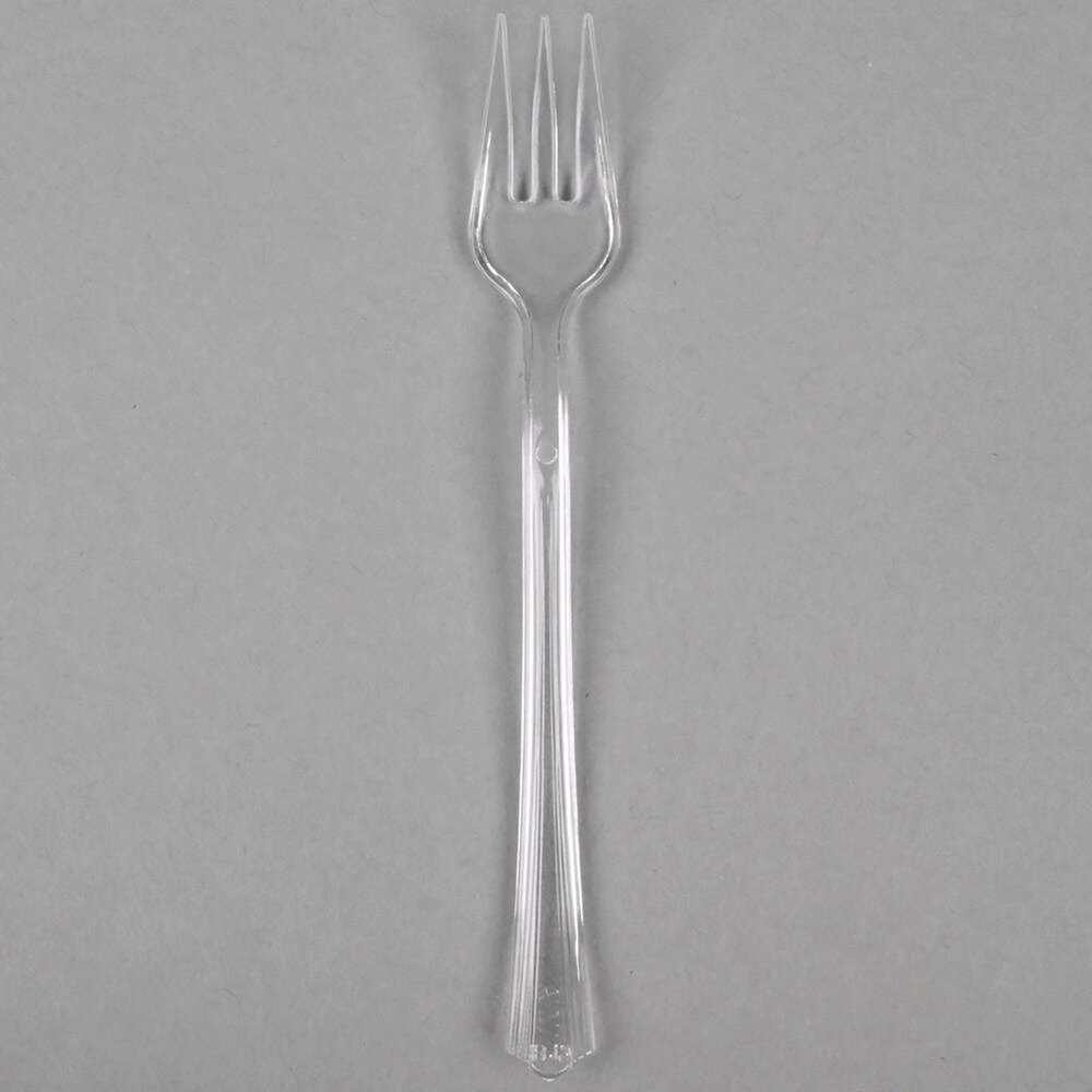 WNA Comet APTFK Petites 41/5" Clear Tasting Fork - 100/Pack