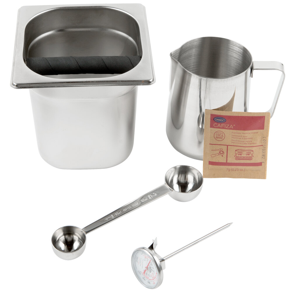 Barista Kit with 6" Knock Box and (100) 0.25 oz. Urnex Cafiza Powder ...