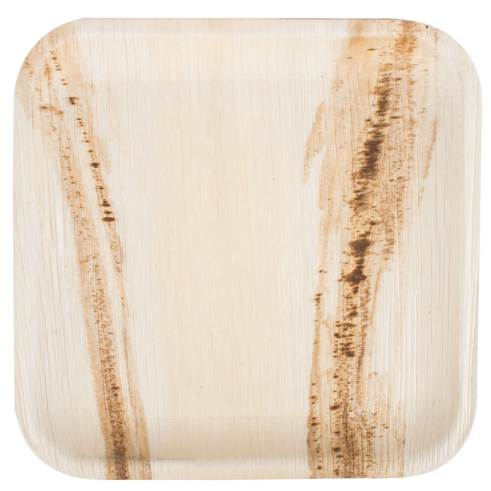 10" Square Palm Leaf Plates - 100/Case