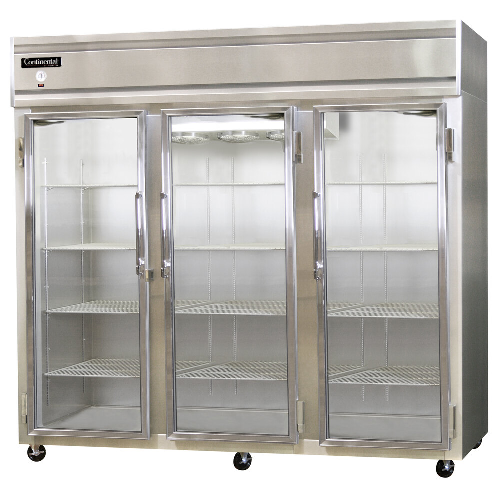 Continental Refrigerator 3FENGD 85" Three Section Extra Wide Glass Door ...