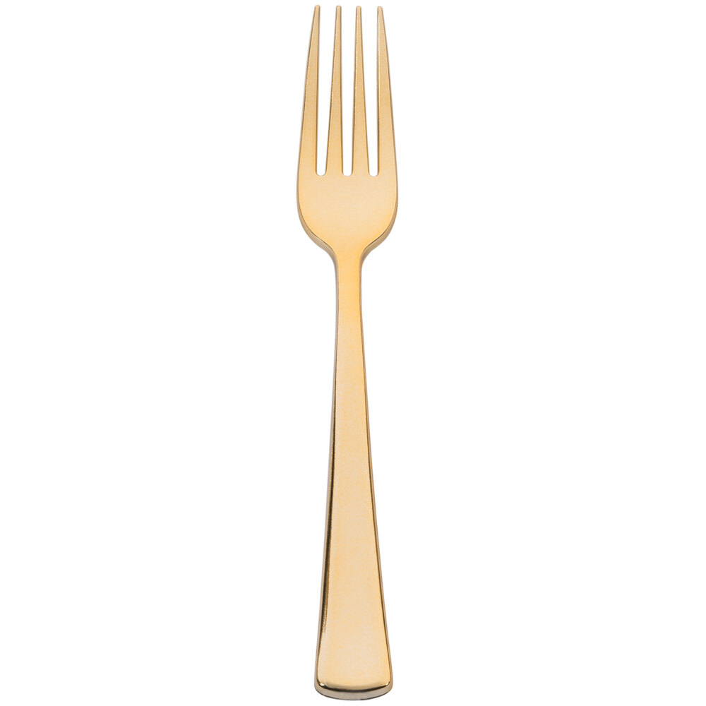 Fineline Golden Secrets 753 7 1/4" Gold Look Heavy Weight Plastic Fork ...