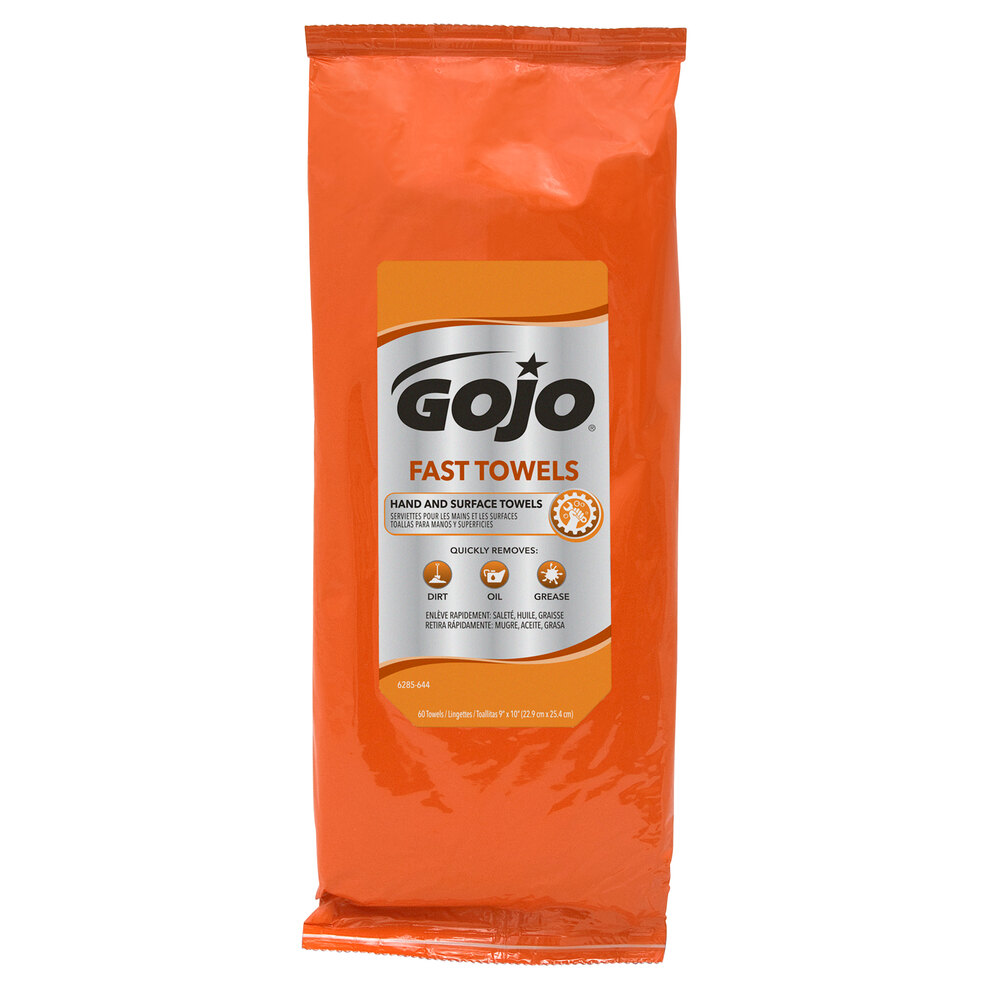 GOJO® 6285-06 Fast Towels Hand Cleaning Wipes 60 Count Tool Box Pack ...