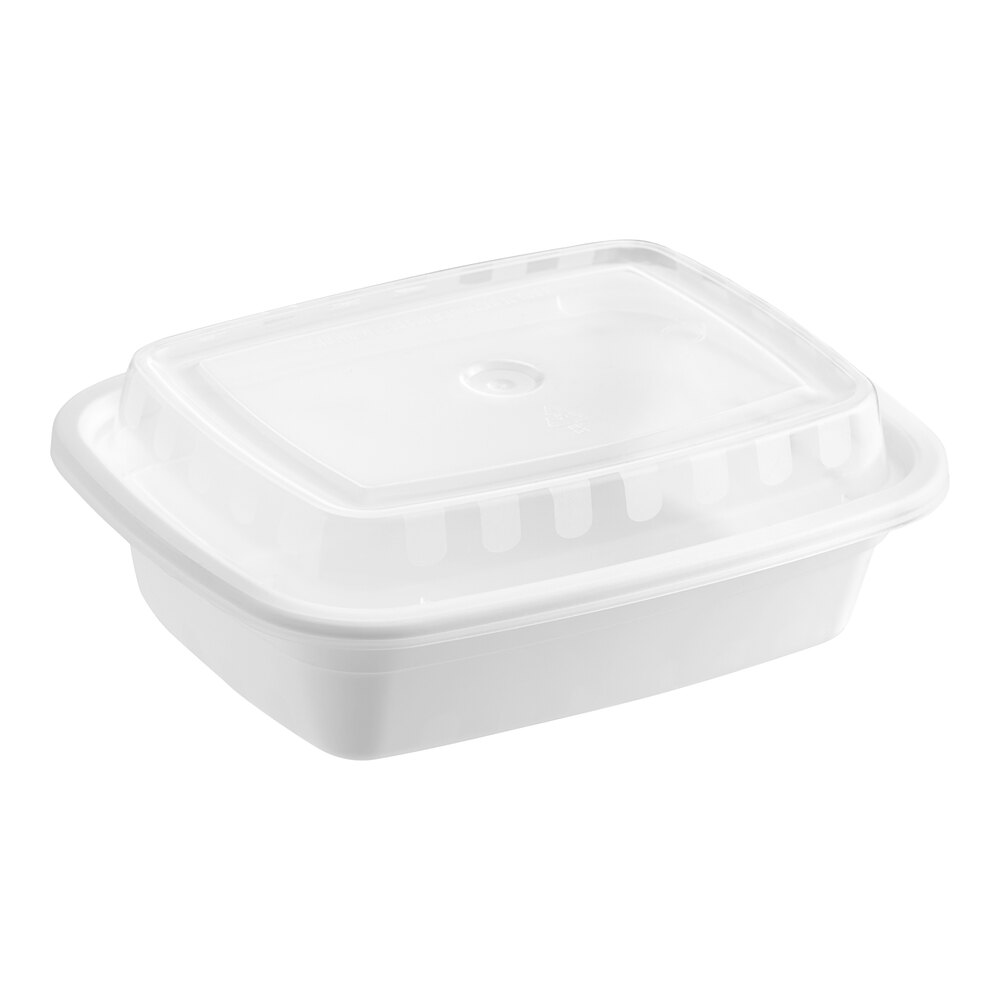 Choice 12 oz. White Rectangular Microwavable Heavy Weight Container ...