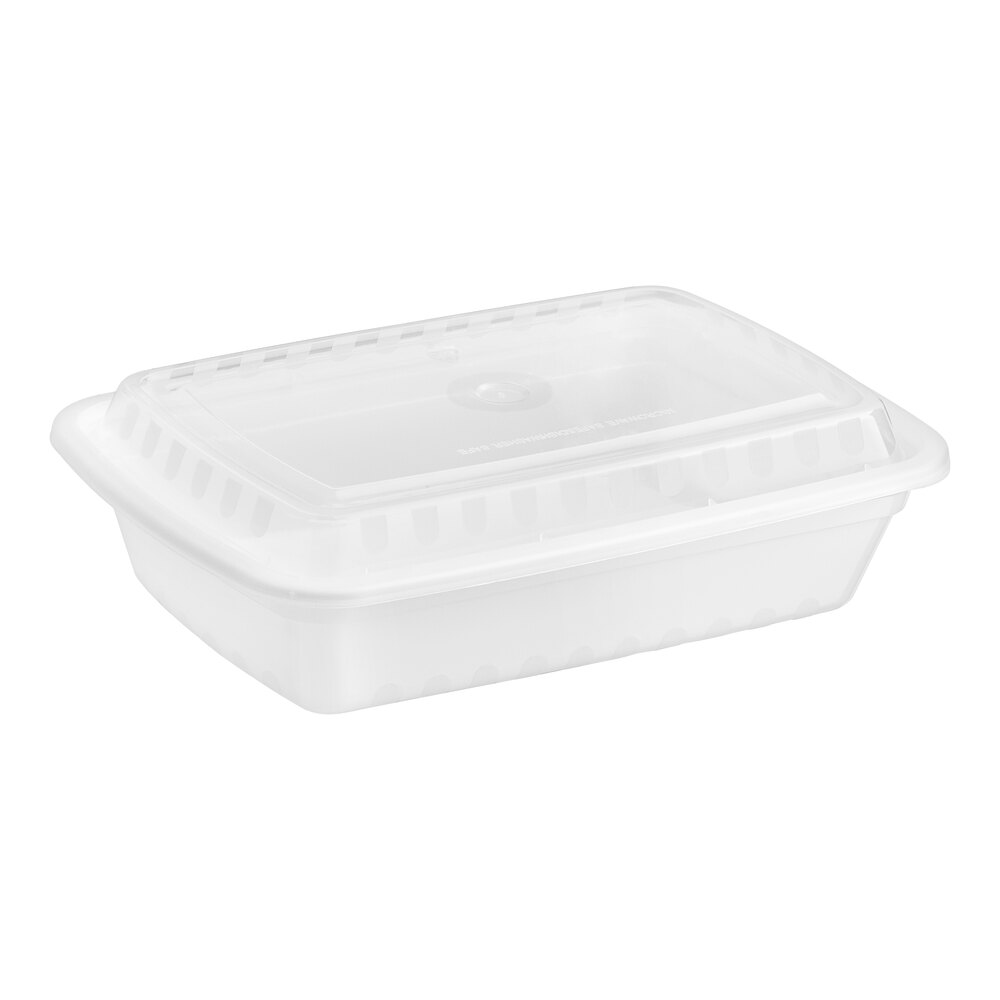 Choice 28 oz. White Rectangular Microwavable Heavy Weight Container ...