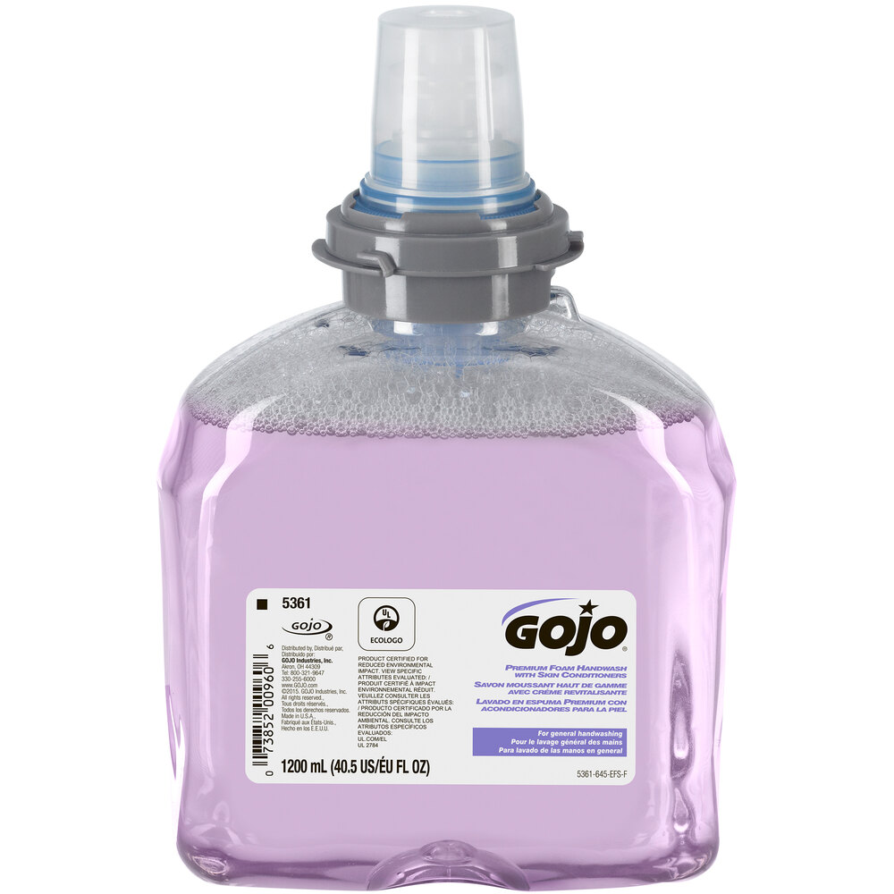 GOJO® 5361-02 TFX 1200 mL Premium Foam Hand Soap with Skin Conditioners ...