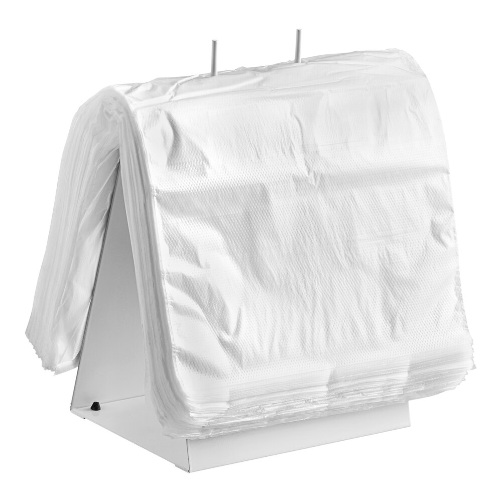 Choice Deli Saddle bag stand with Plain 10 1/2" x 8" Deli Bags - Flip Top