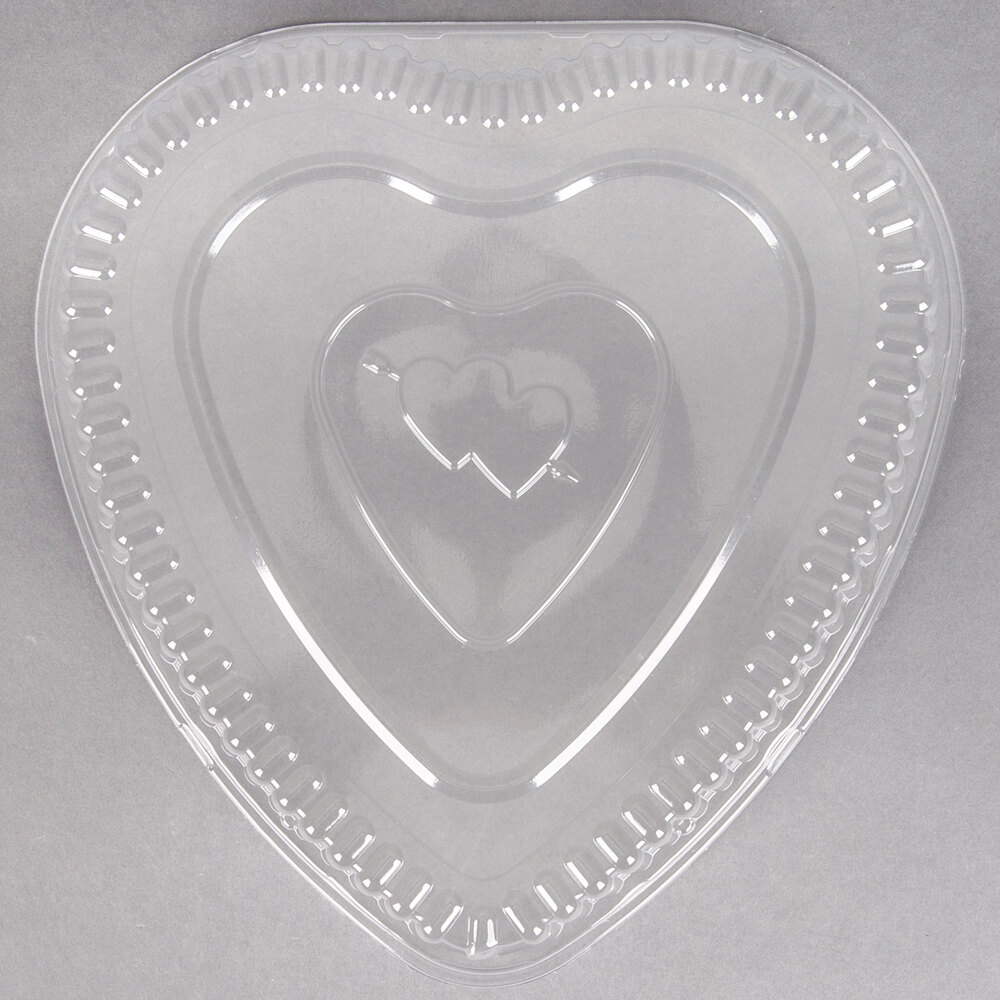Durable Packaging P9701V Clear Dome Lid for Heart Shaped Foil Bake Pan ...