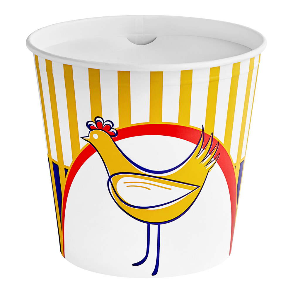 Chicken Bucket with Lid, Paper, 170 oz. - 120/Case
