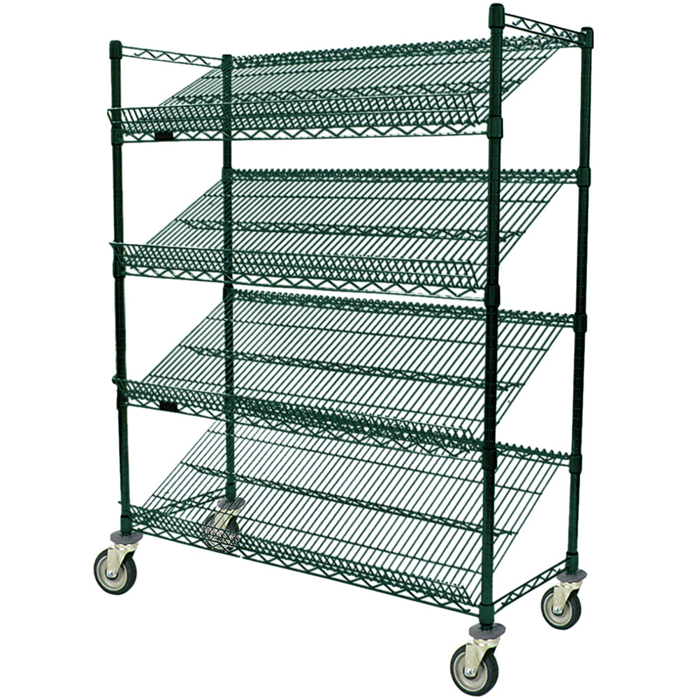 Eagle Group M1836VG-4 36" x 18" Valu-Gard® Green 4 Shelf Angled ...