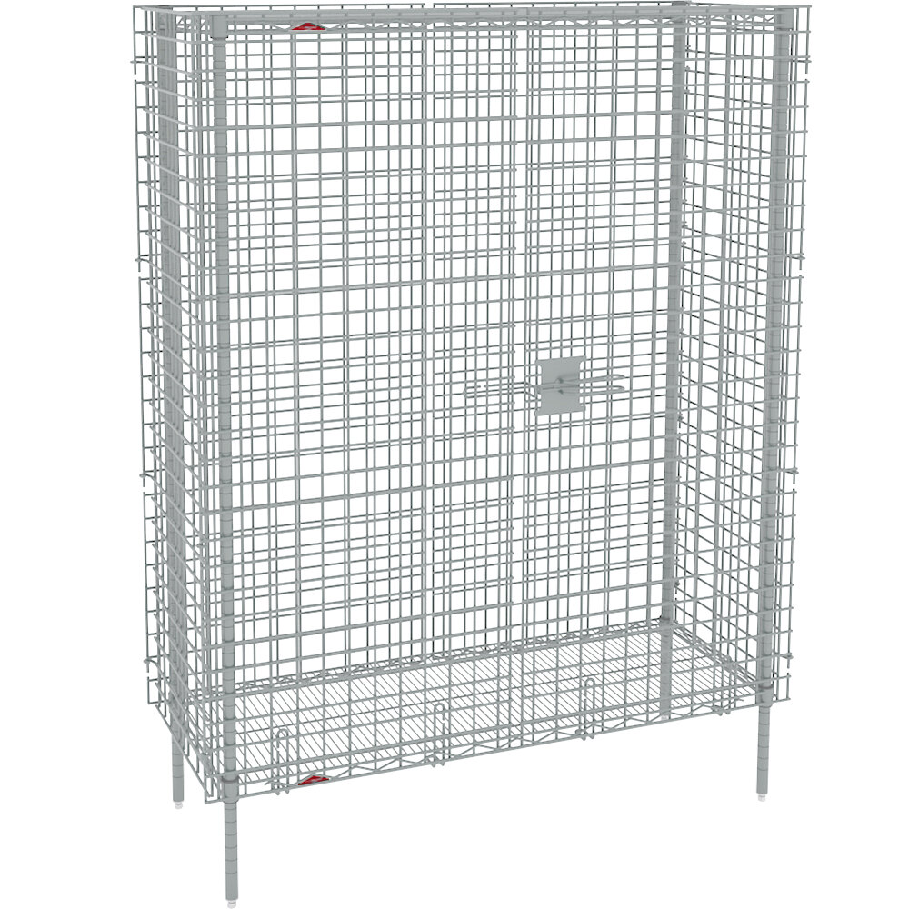Metro SEC55S Stainless Steel Stationary Wire Security Cabinet 50 1/2" x ...