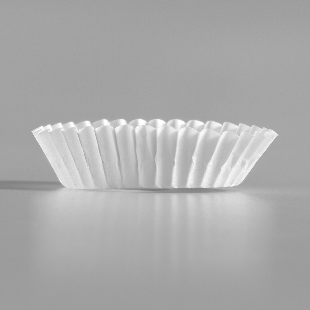 White Fluted Mini Baking Cup / Candy Cup 1 3/4" x 3/8" - 1,000/Pack