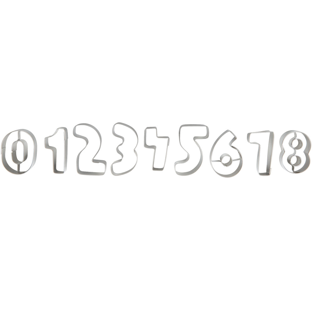 Ateco 7802 9-Piece 1 1/2" Stainless Steel Numbers Cutter Set