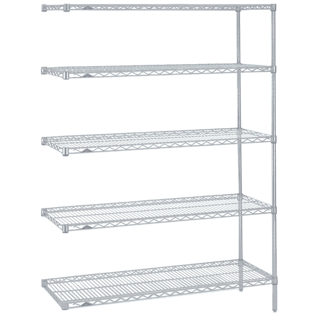 Metro 5AN337BR Super Erecta Brite Wire Stationary Add-On Shelving Unit ...