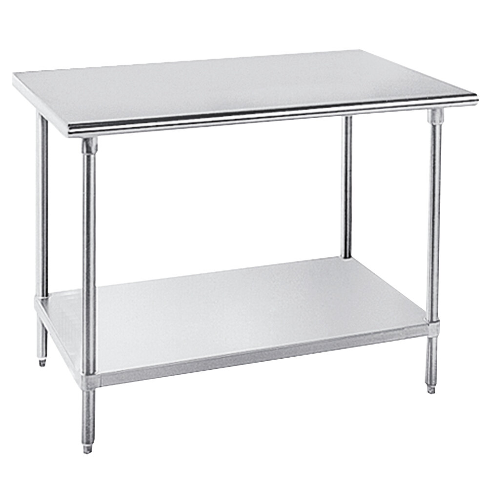 36" x 36" Stainless Steel Work Table With Shelf