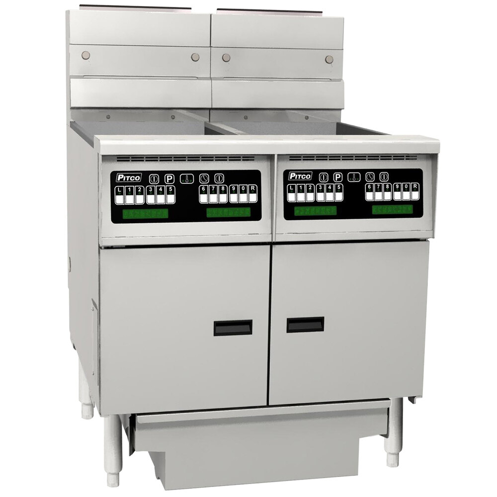 Pitco® SG14RS-2FD-C Solstice Natural Gas 80-100 lb. 2 Unit Floor Fryer ...