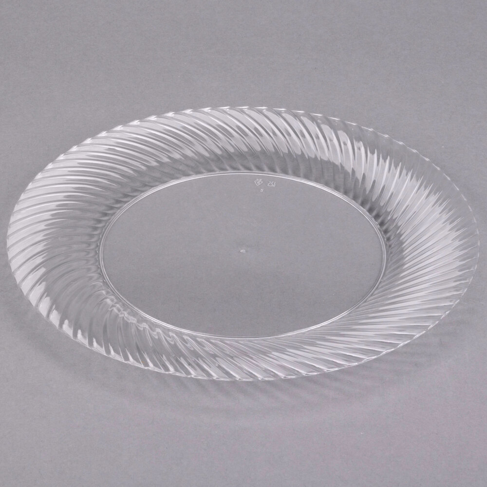 Visions Wave 9" Clear Plastic Plate - 18/Sample