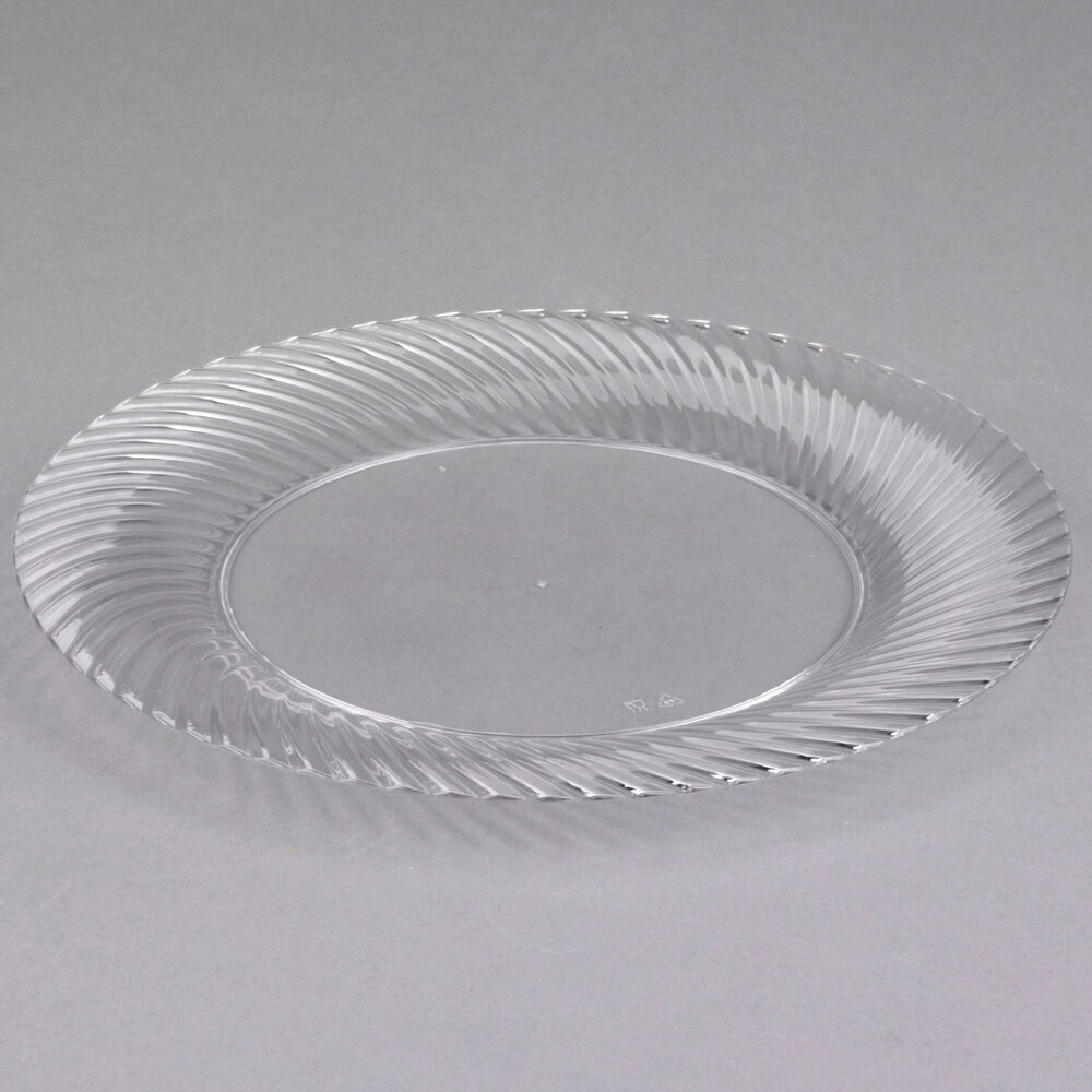 Visions Wave 10" Clear Plastic Plate - 18/Pack