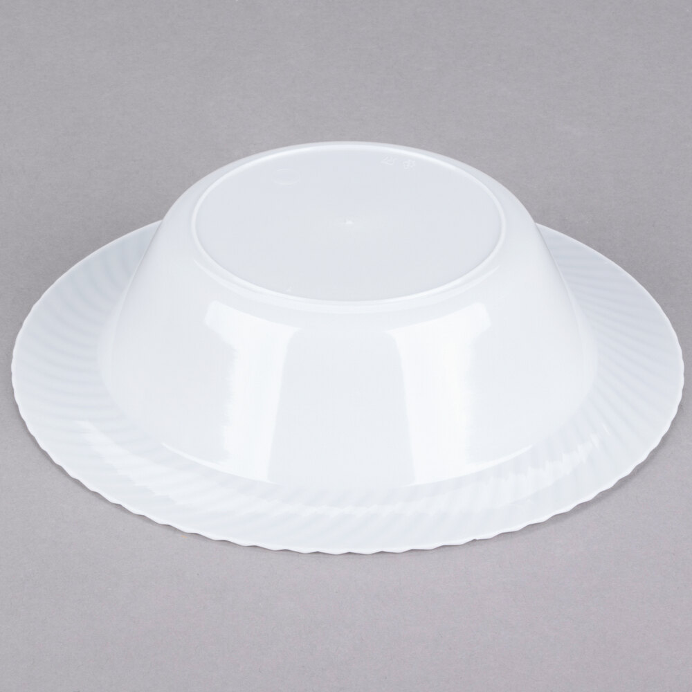 Visions Wave 12 oz. White Plastic Bowl - 18/Pack