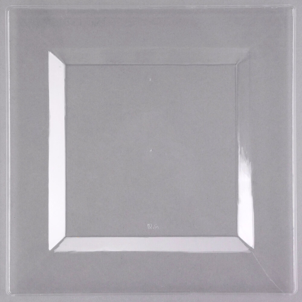 Clear Square Plastic Plates (10") - 10/Pack