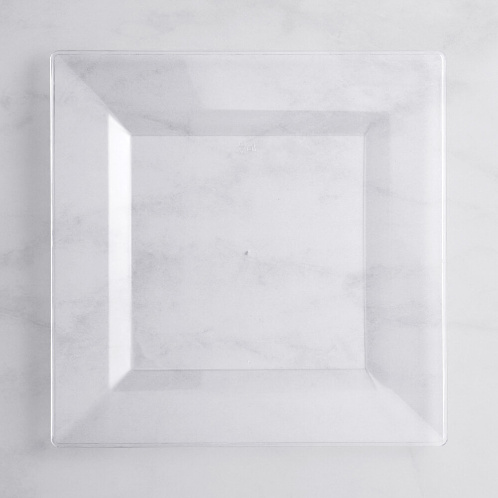 Clear Square Plastic Plates (10") - 10/Pack
