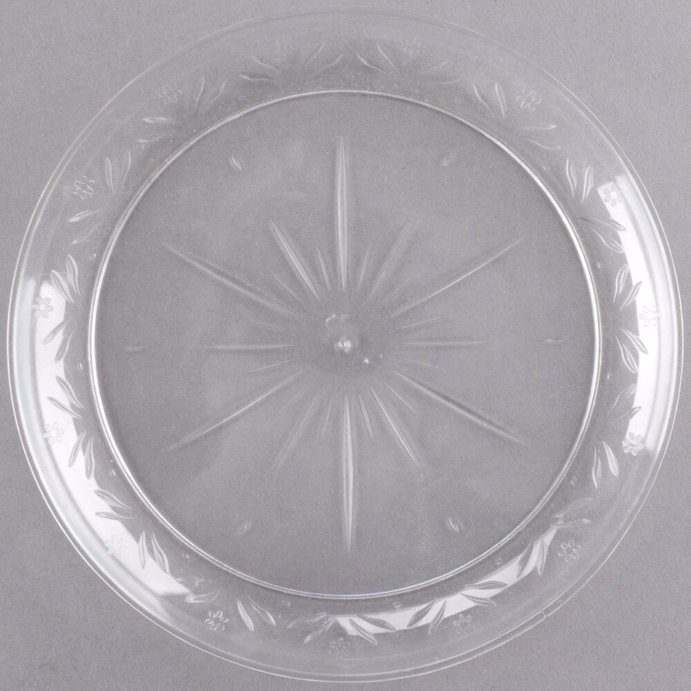 Visions Etched 7" Clear Plastic Plate - 20/Sample