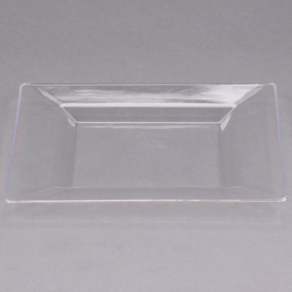 Visions Florence 8" Square Clear Plastic Plate - 10/Sample