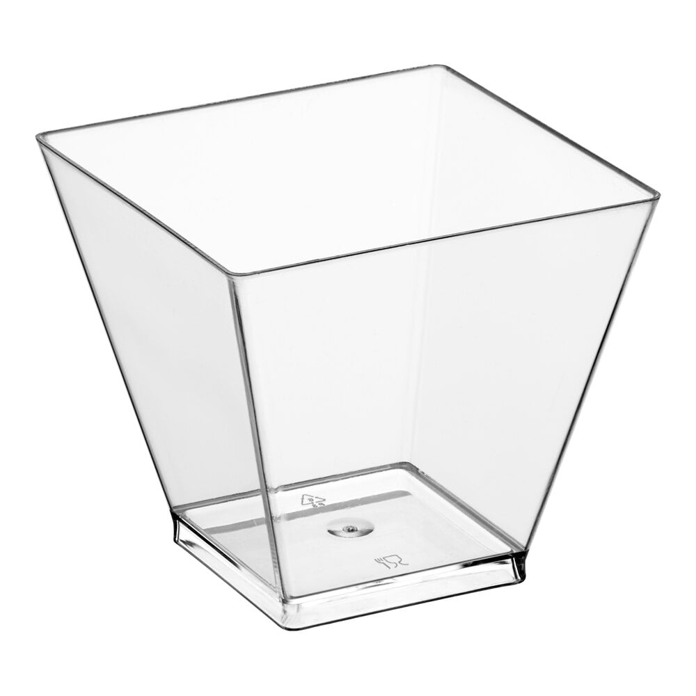 Choice 2 oz. Clear Square Plastic Shot Glass - 320/Case
