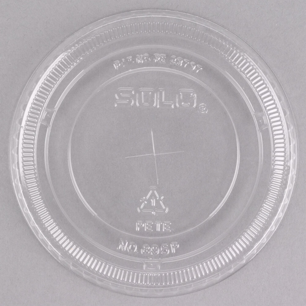 Solo 695TS Clear PET Lid for 12 and 14 oz. Containers with Straw Slot ...