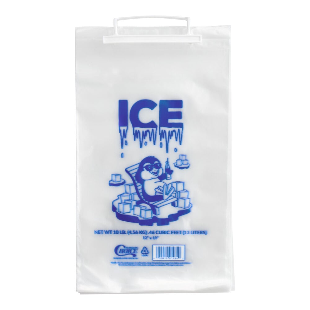 10 lb. Ice Bags - Clear, Wicketed | 1000/Case