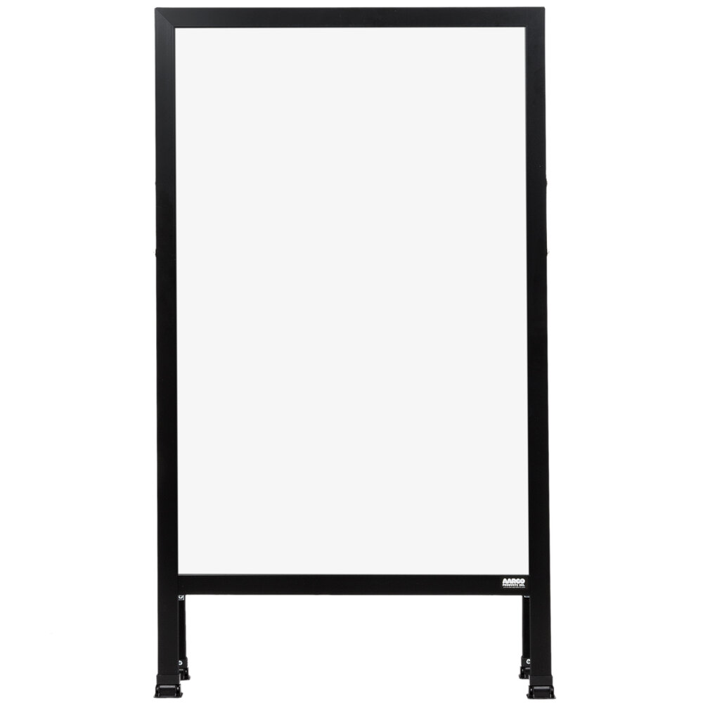 Aarco BA-5 42" x 24" Black Aluminum A-Frame Sign Board with White ...