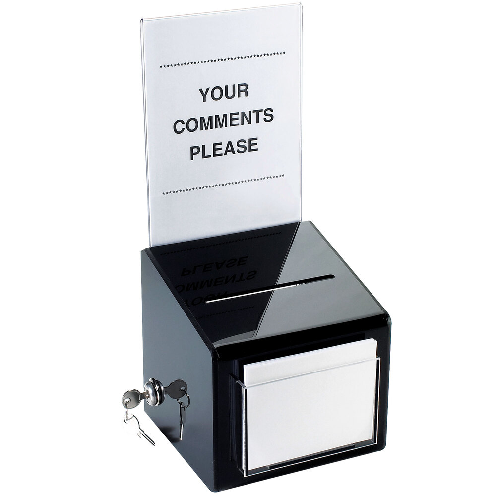 Comment Card Box | Cal Mil 390 Suggestion Box with Card Holder