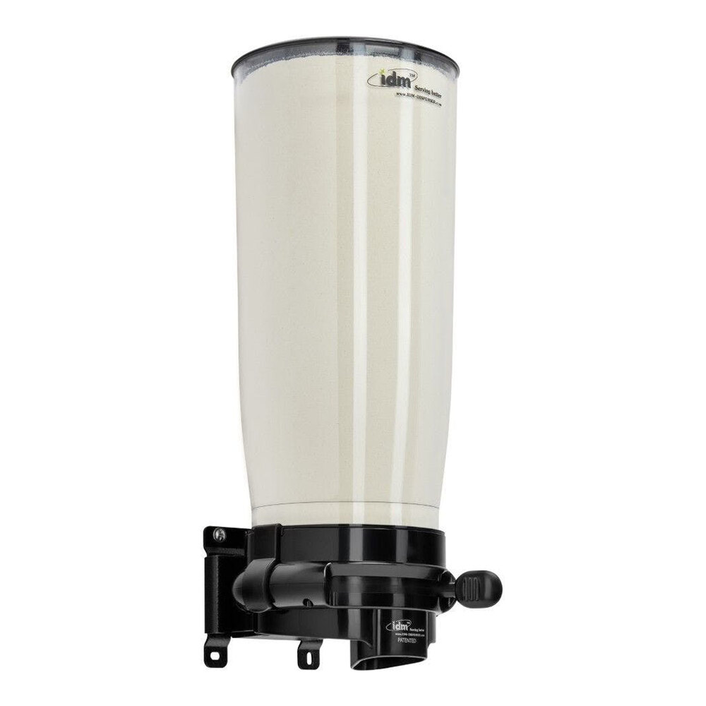 Cal-Mil 3521-1-13 Black Wall Mount 5 Liter Single Canister Powder Dispenser