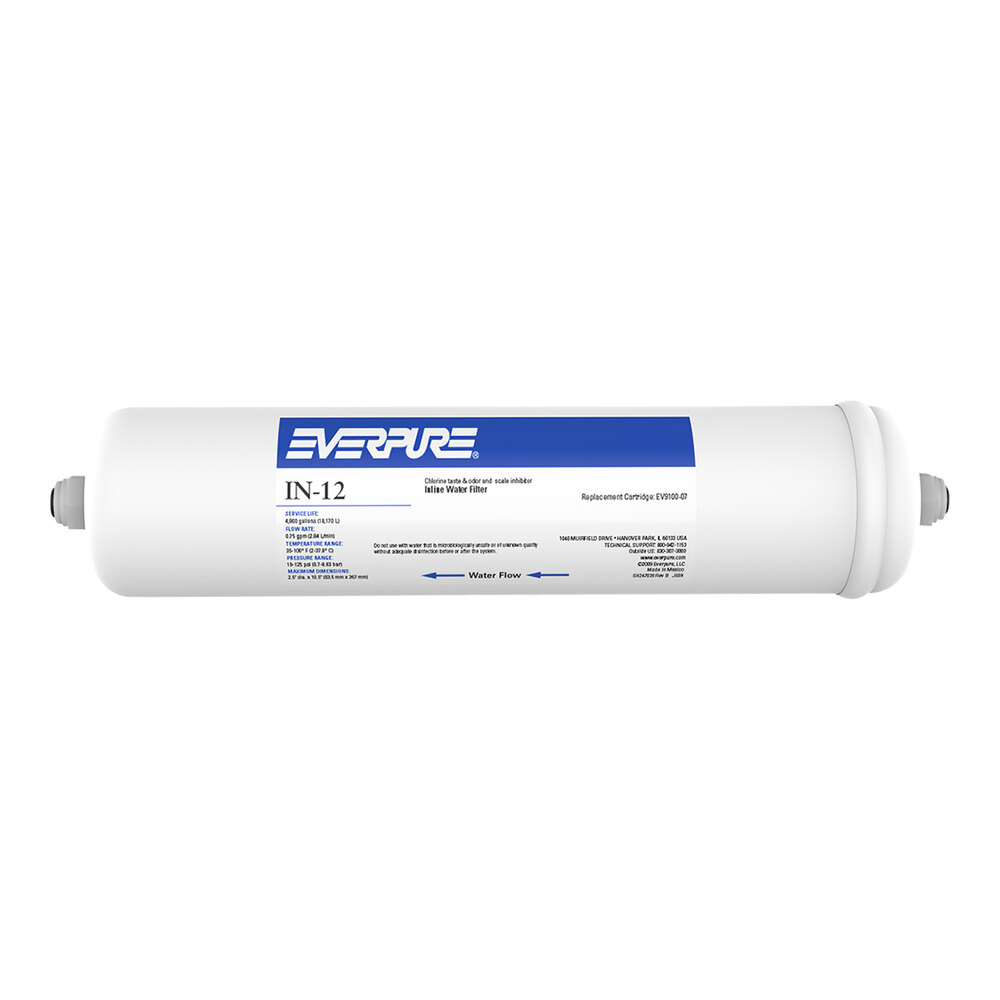 Everpure EV9100-86 IN-12 In-Line Water Filtration System with 1/4" JG ...