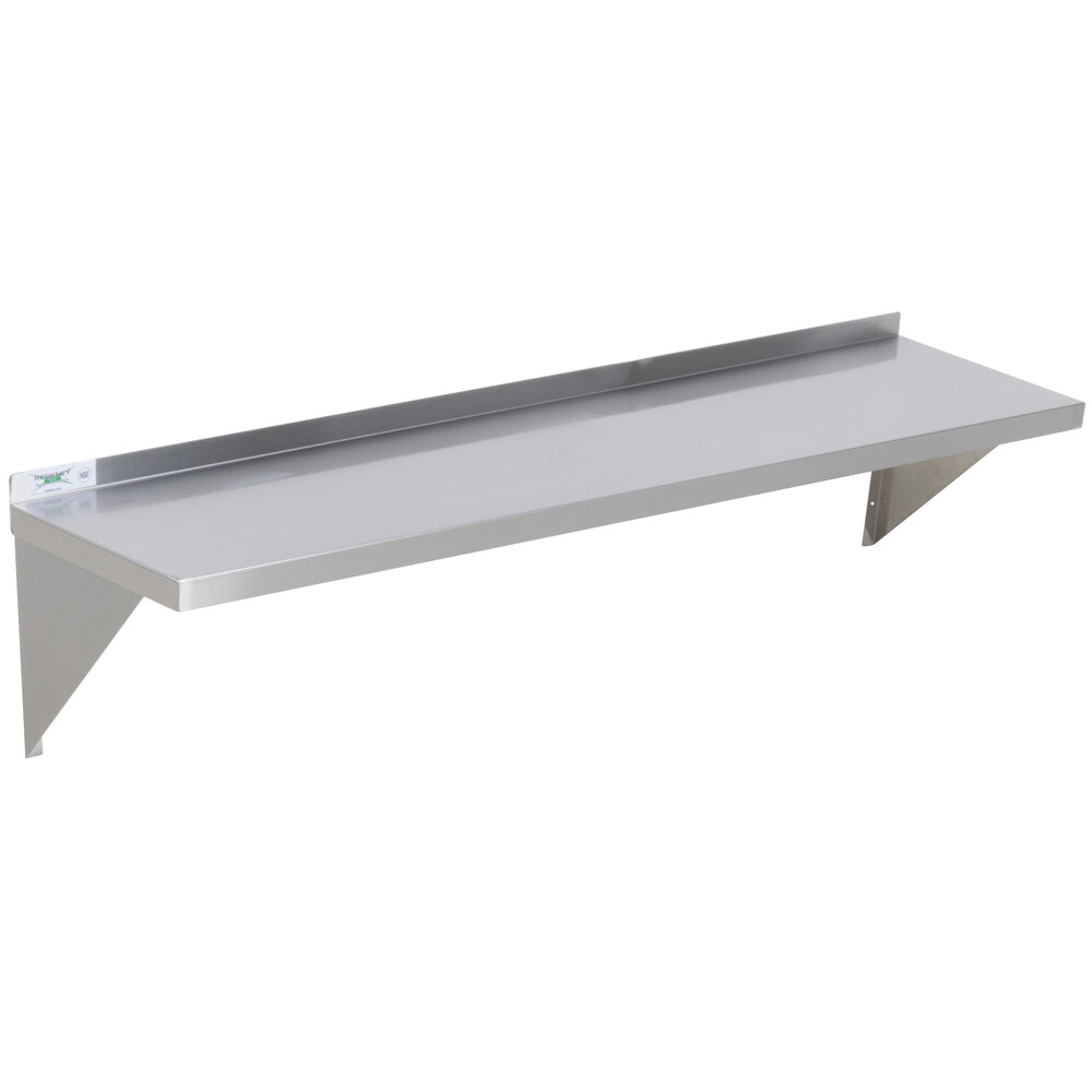 Regency 18 Gauge Stainless Steel 15" x 60" Solid Wall Shelf