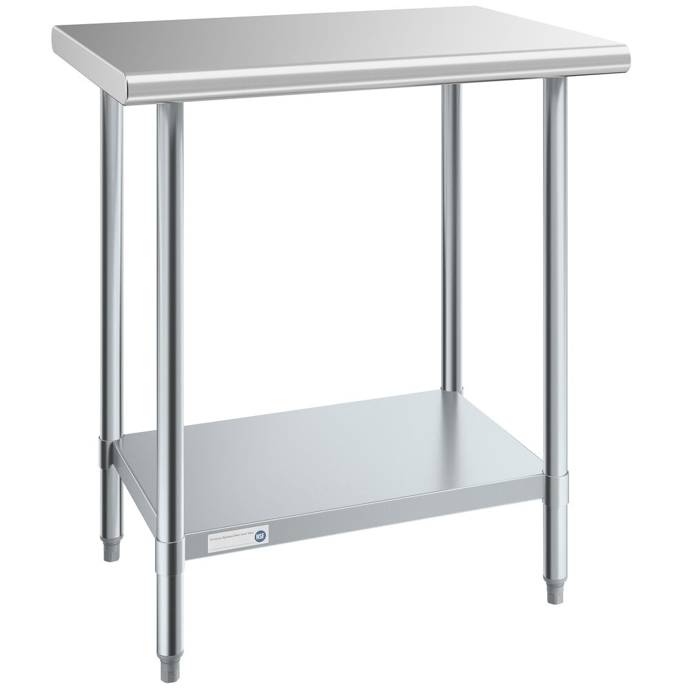 Steelton 24" x 30" 18 Gauge 430 Stainless Steel Work Table with Undershelf