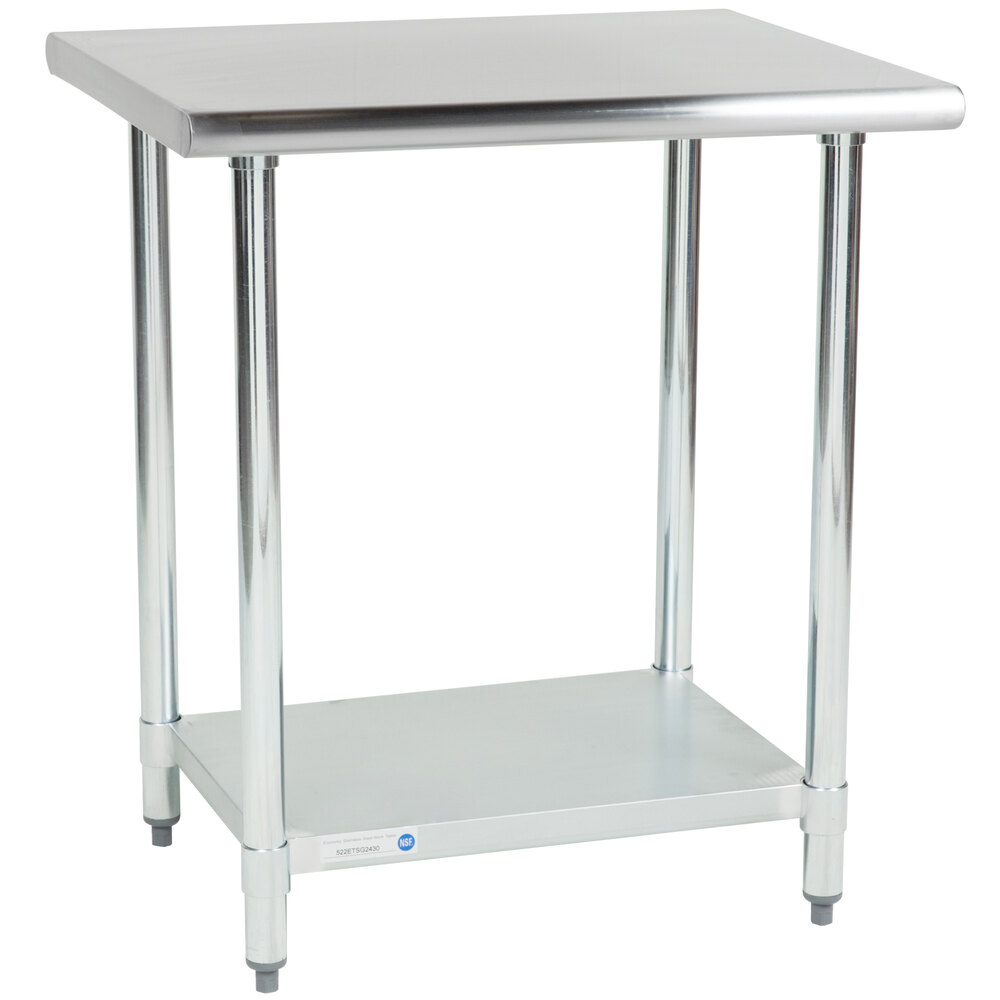 Steelton 24" x 30" 18 Gauge 430 Stainless Steel Work Table with Undershelf