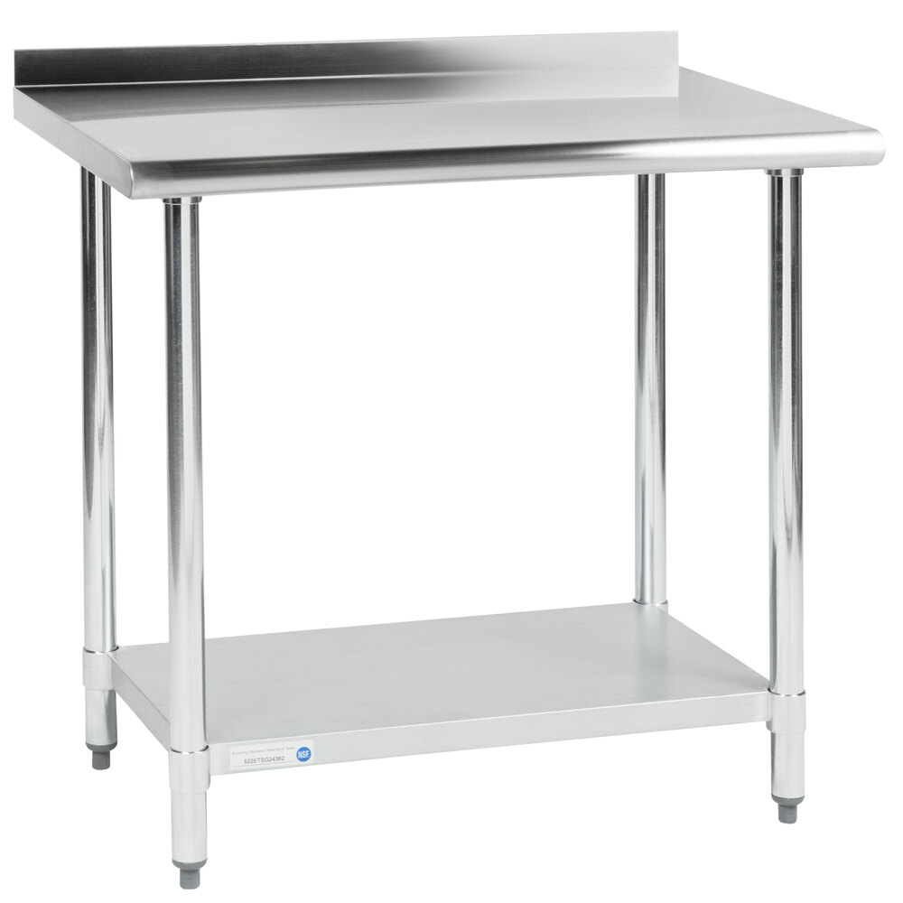 Steelton 24" x 36" 18 Gauge 430 Stainless Steel Work Table with ...