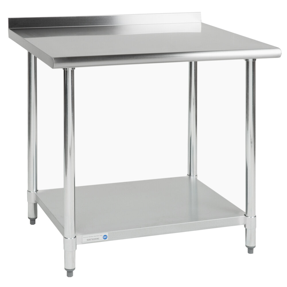 Steelton 30" x 36" 18 Gauge 430 Stainless Steel Work Table with ...
