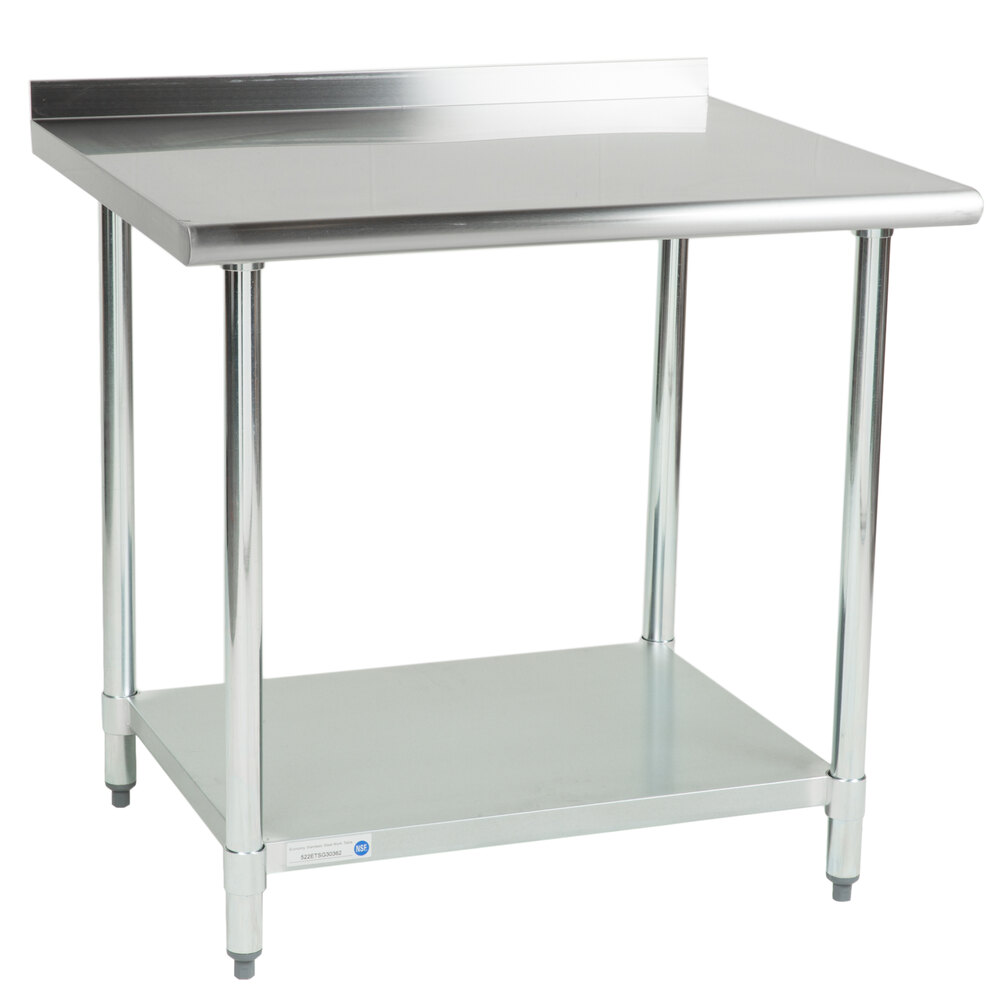 Steelton 30" x 36" 18 Gauge 430 Stainless Steel Work Table with ...