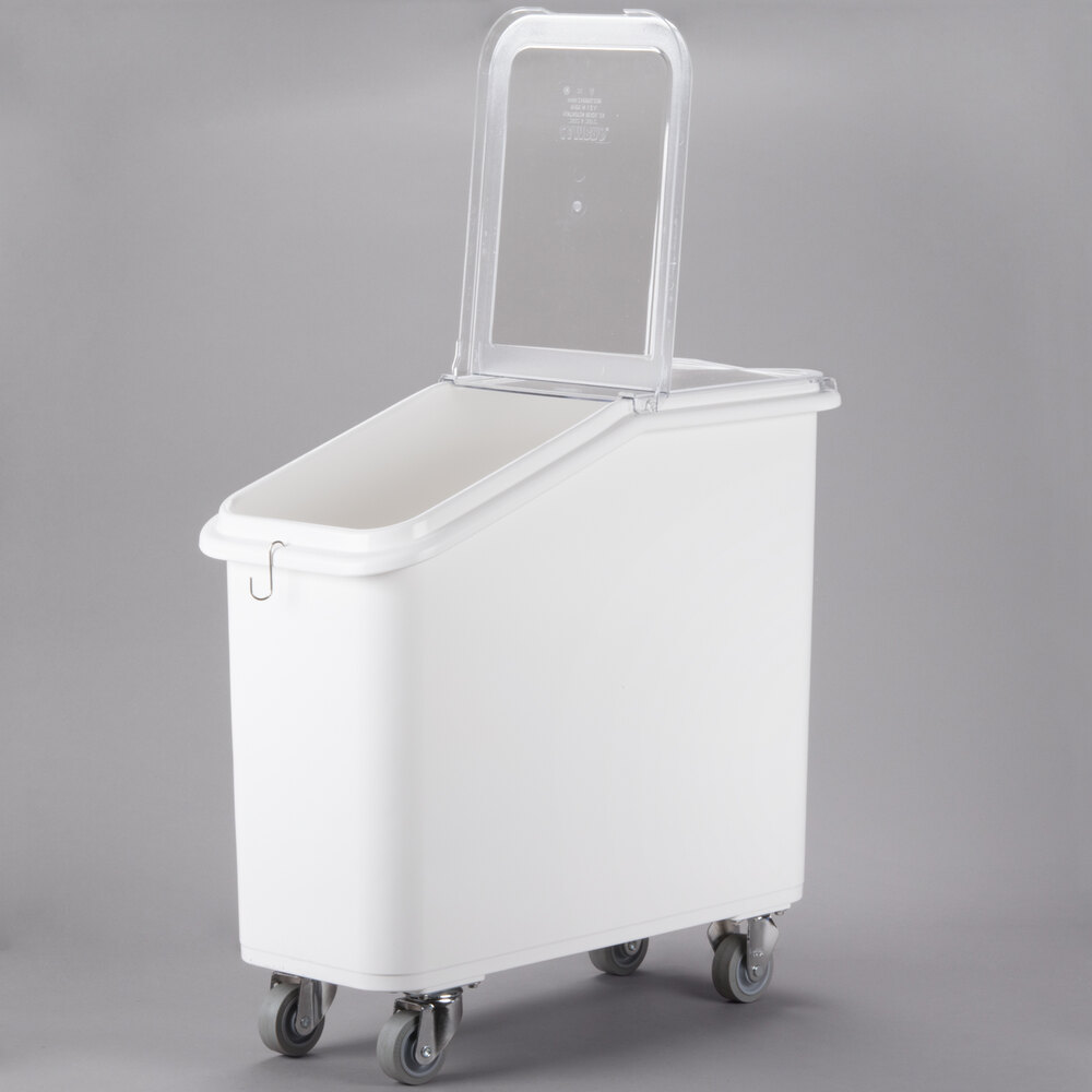 Cambro IBS20148 21 Gallon / 335 Cup White Slant Top Mobile Ingredient ...