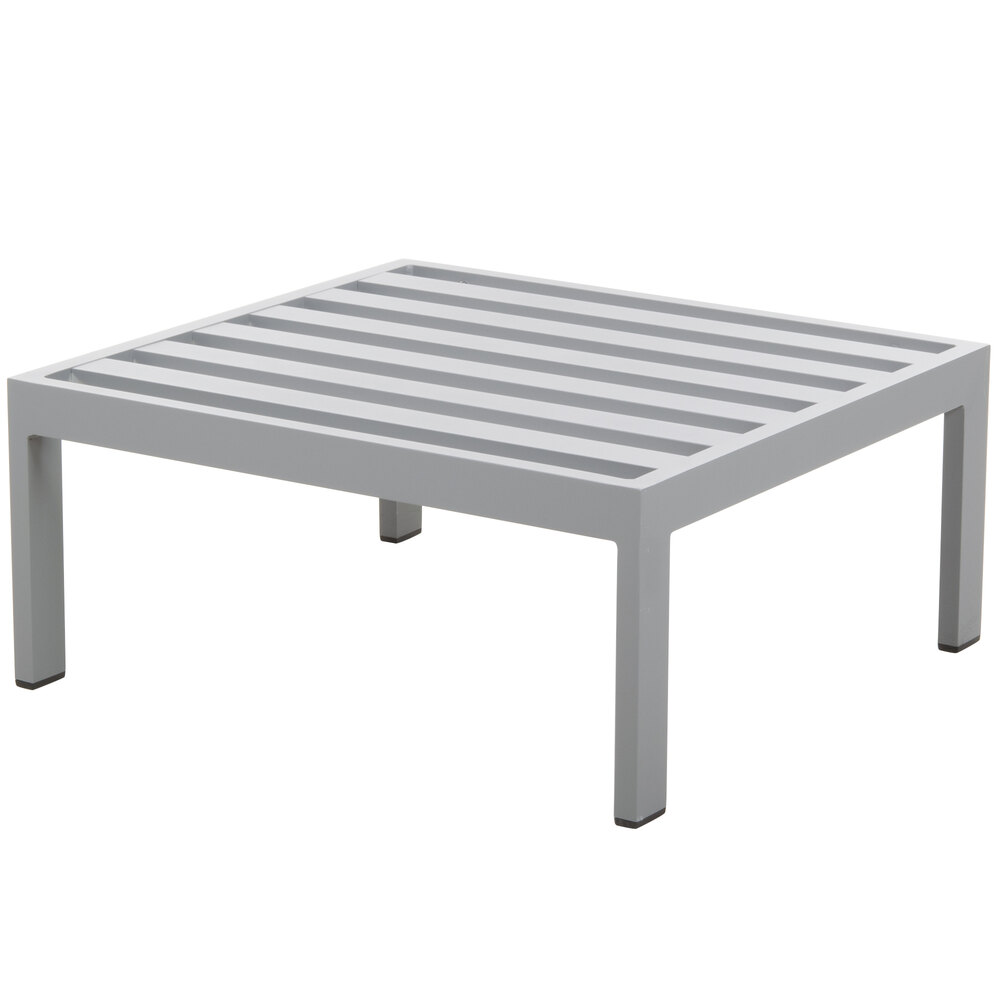BFM Seating Belmar Soft Gray Aluminum Ottoman