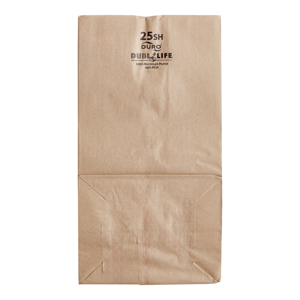 Duro 25 lb. Shorty Brown Paper Bag - 500/Bundle