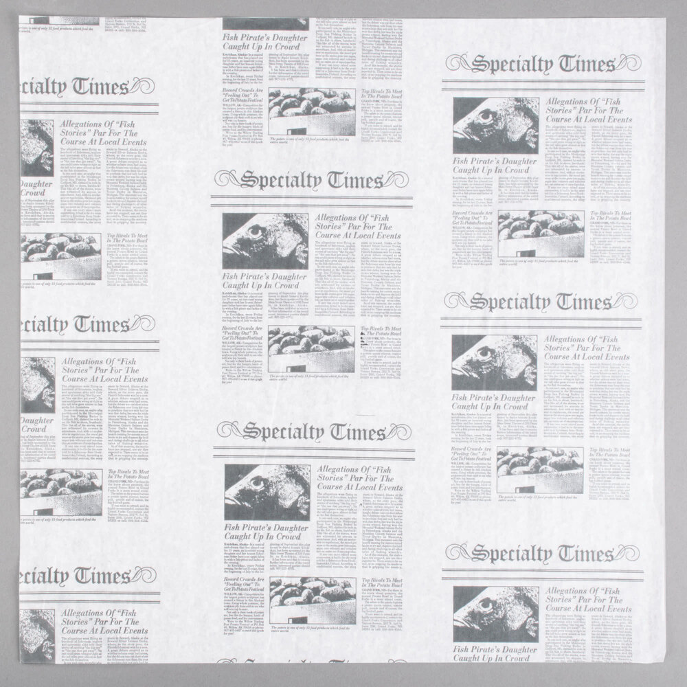 American Metalcraft PPRN1616 16" x 16" White Newspaper Print Deli ...