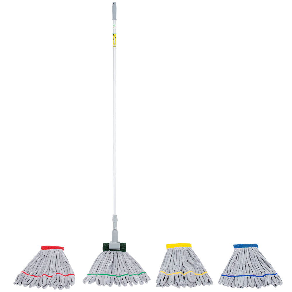 Unger SmartColor 16 oz. Microfiber String Mop Head Kit with Mop Handle ...