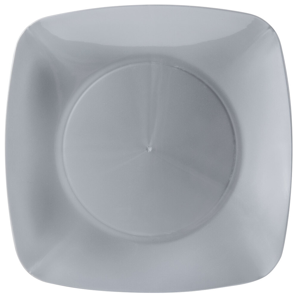 Elegant Square Silver Plastic Plates, 120 Pack - WebstaurantStore