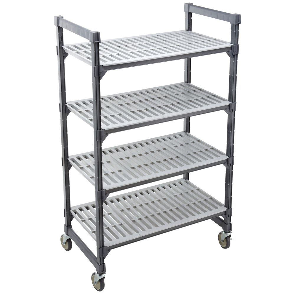 Cambro EMU246070V4580 Camshelving® Elements Mobile Shelving Unit with 4 ...